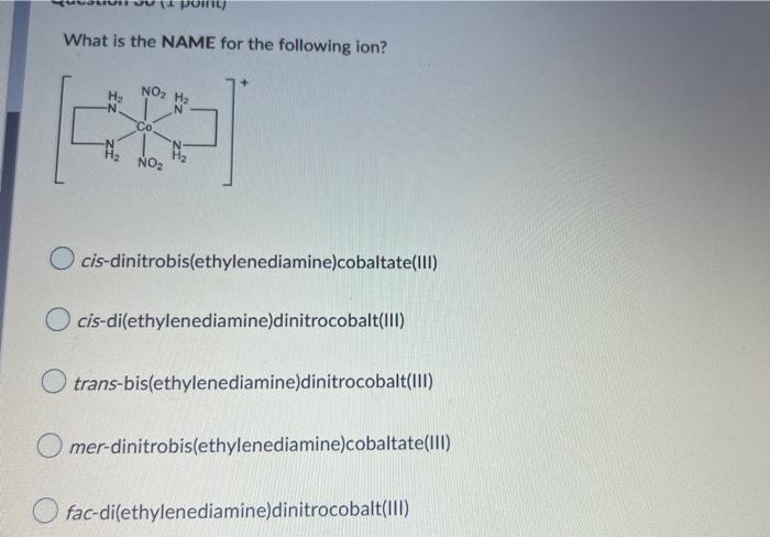 Solved ta ponit What is the NAME for the following ion? NO₂ | Chegg.com