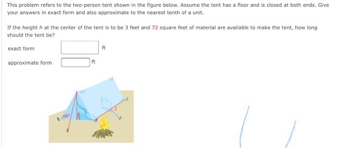 Solved This problem refers to the two-person tent shown in | Chegg.com