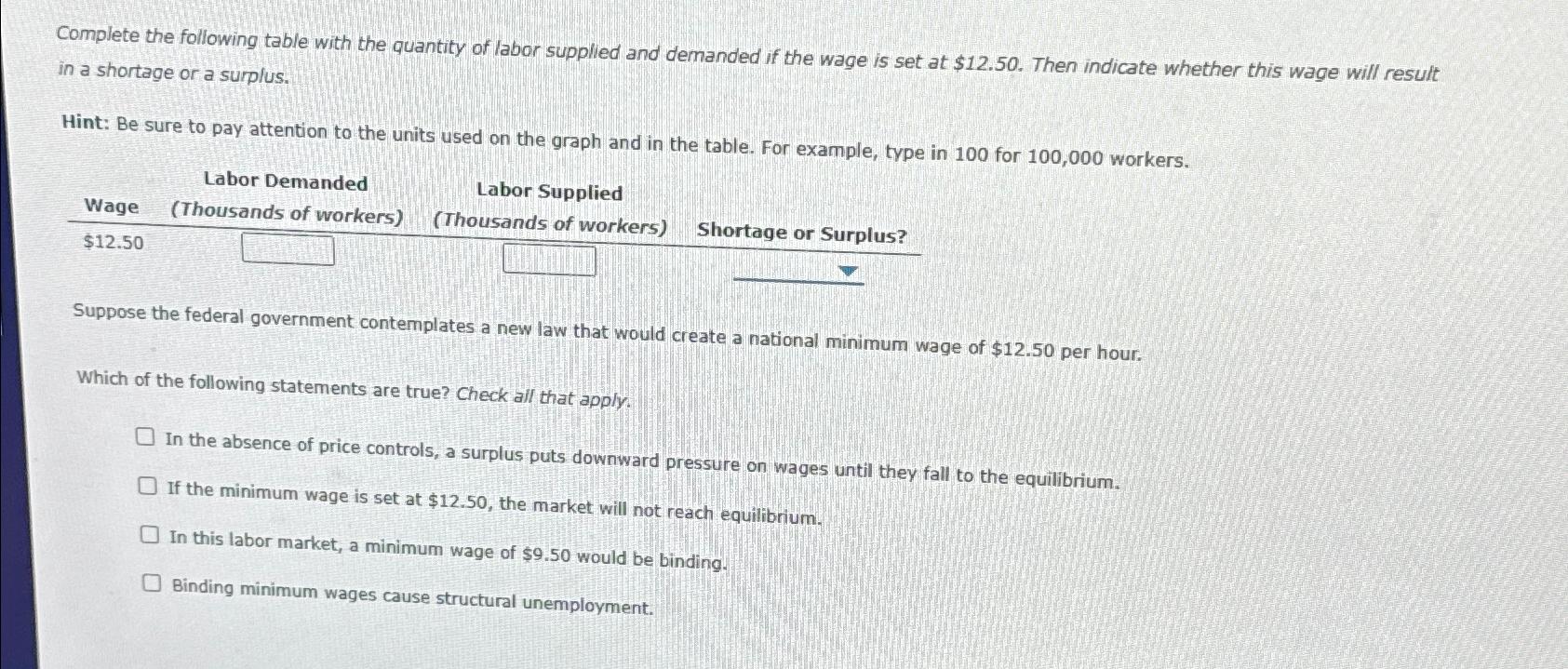 Solved Complete the following table with the quantity of | Chegg.com