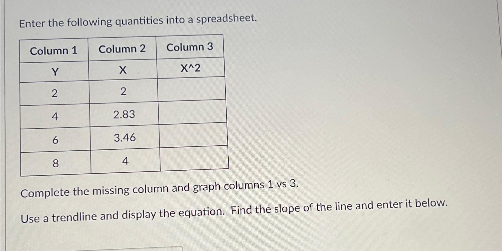 Solved Enter the following quantities into a | Chegg.com