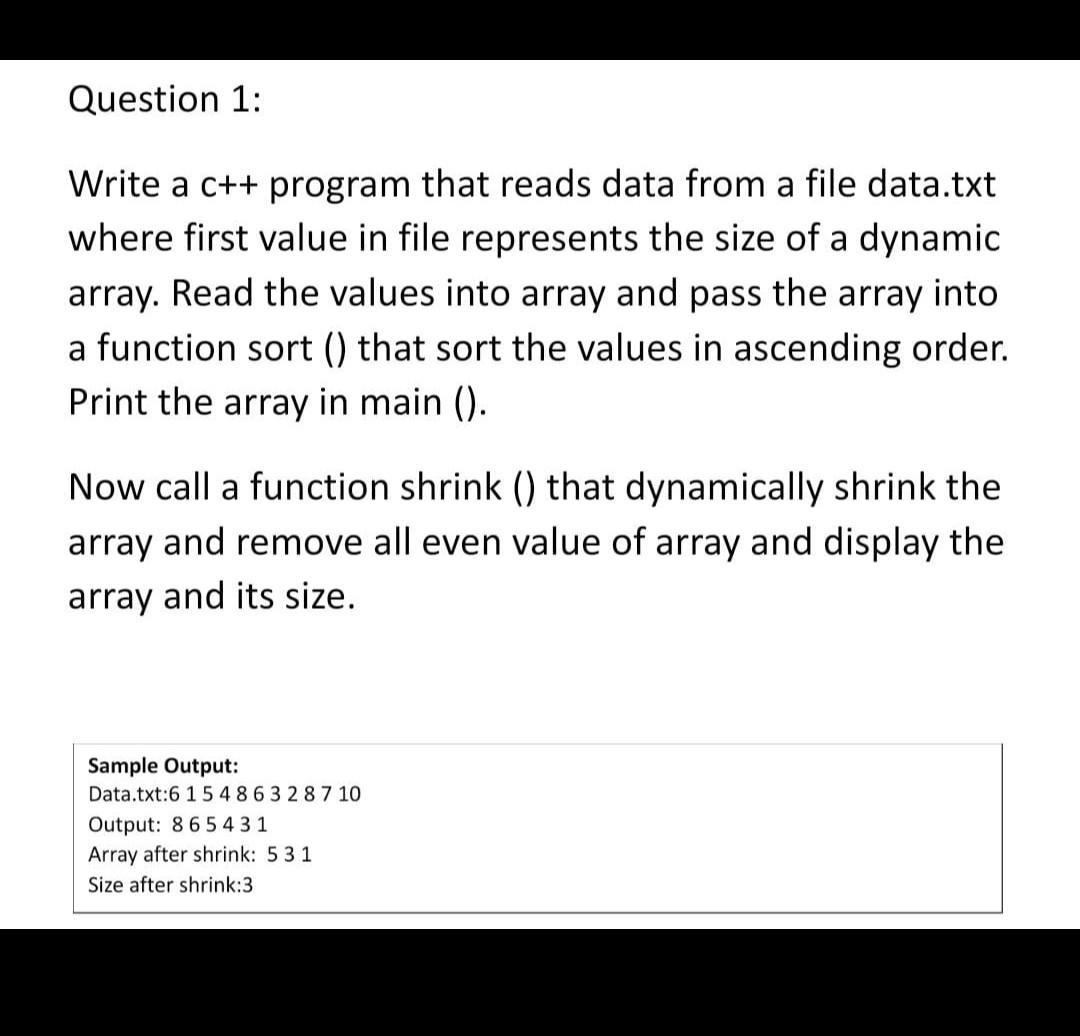 Solved Bound to do this task only by pointers and dynamic | Chegg.com