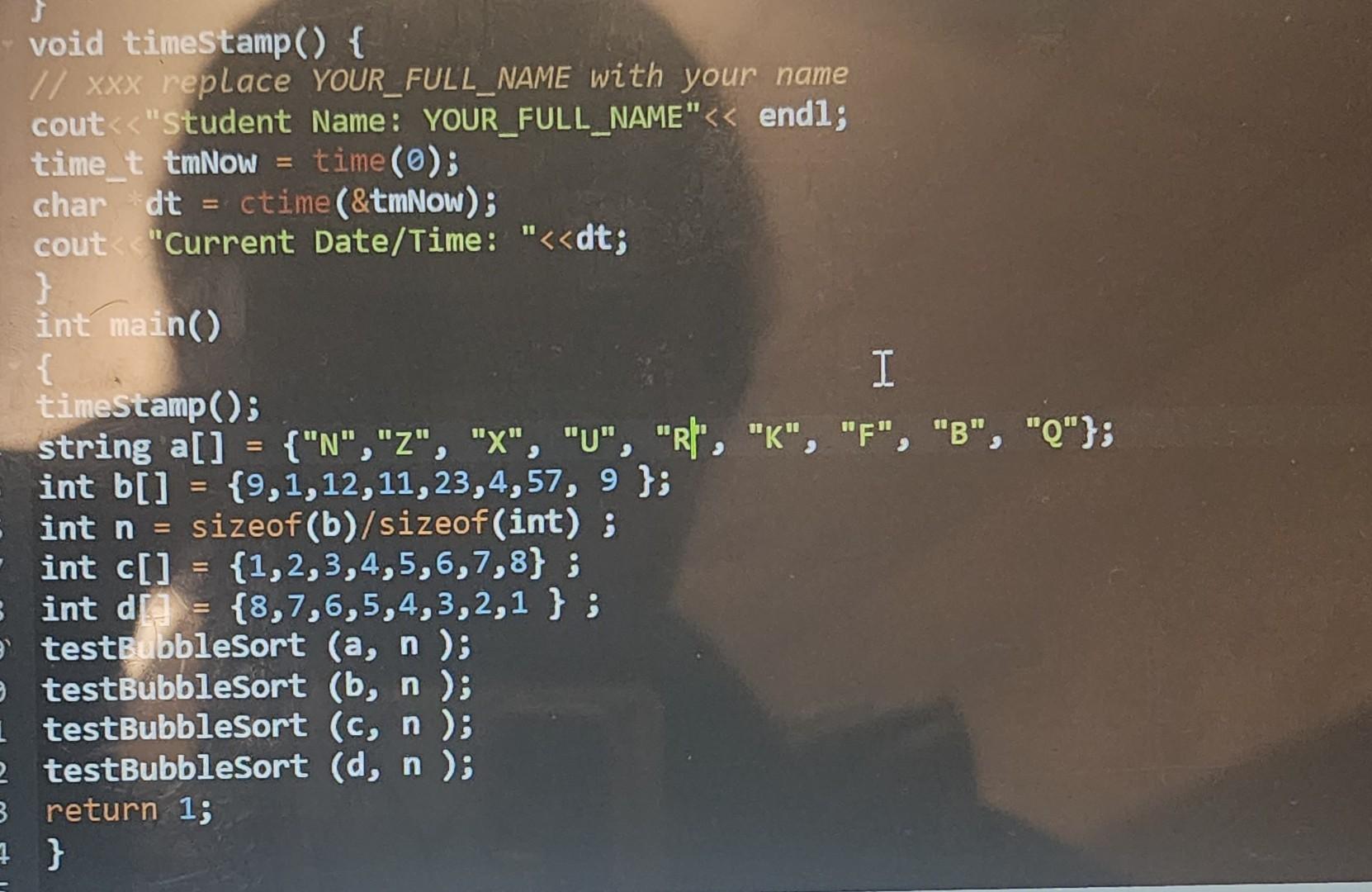 Solved ie 〈string hamespace std; sorts the items in an array | Chegg.com