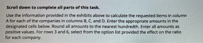 Solved Scroll down to complete all parts of this task. Use | Chegg.com