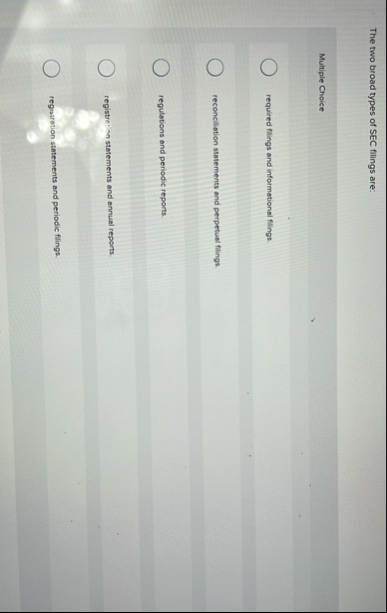 Solved The two broad types of SEC flings are:Multiple | Chegg.com