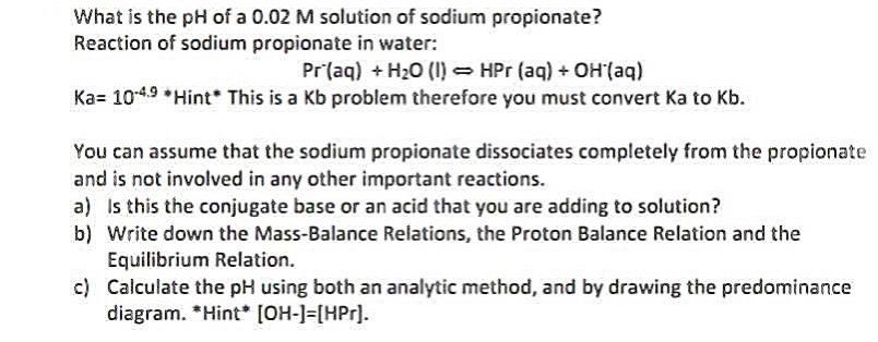 Solved What is the pH ﻿of a 0.02M ﻿solution of sodium | Chegg.com