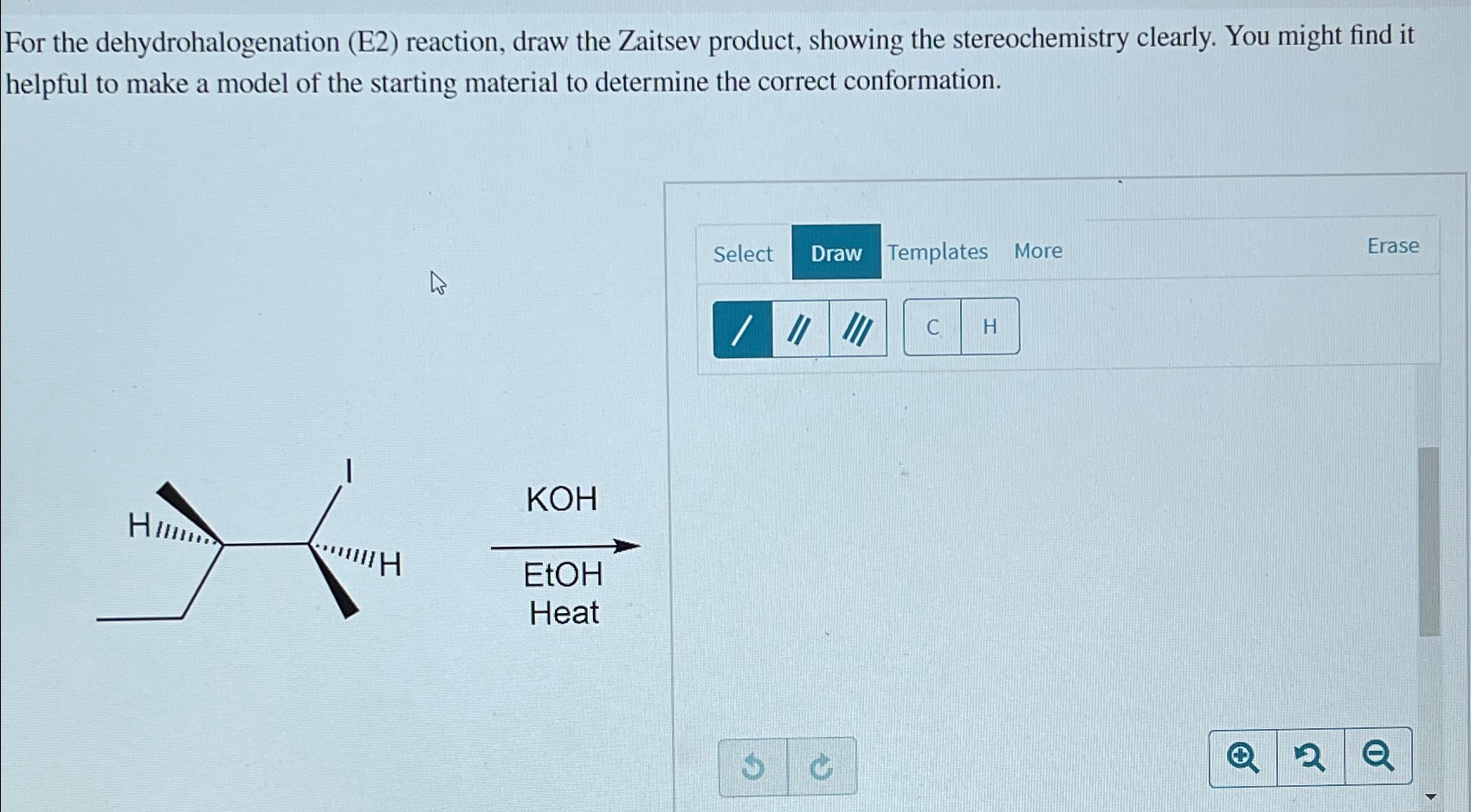 Solved For the dehydrohalogenation (E2) ﻿reaction, draw the | Chegg.com