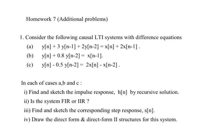 Solved Homework 7 Additional Problems 1 Consider The