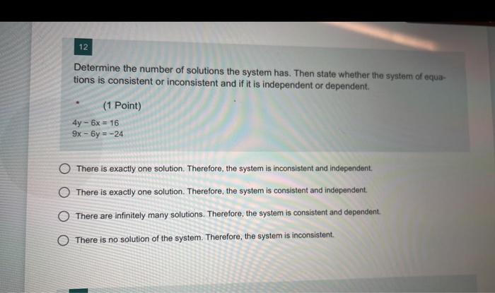 Solved Determine the number of solutions the system has. | Chegg.com