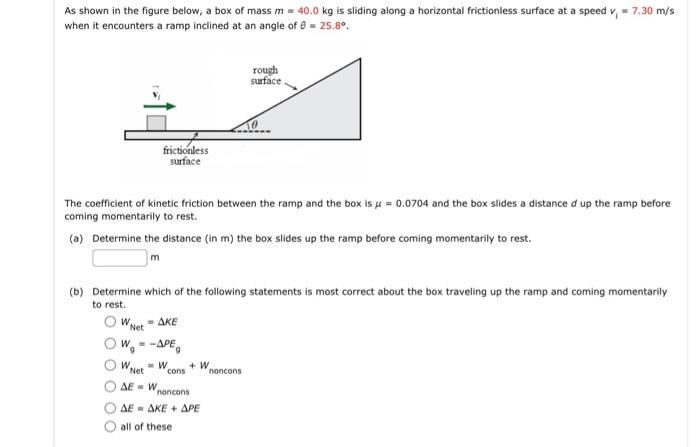 Solved As shown in the figure below, a box of mass m=40.0 kg | Chegg.com