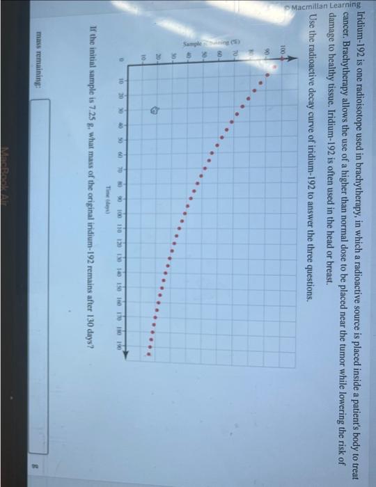 Solved Iridium-192 is one radioisotope used in | Chegg.com
