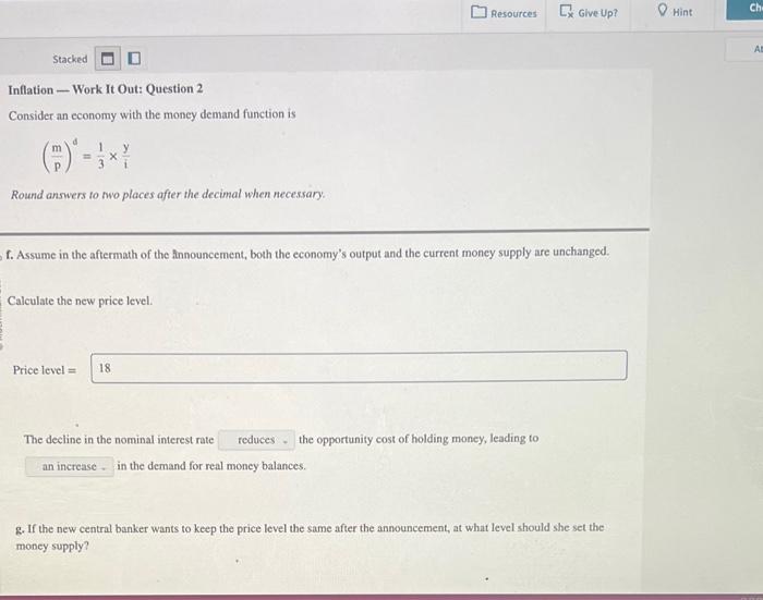 Inflation - Work It Out: Question 2 Consider-an | Chegg.com