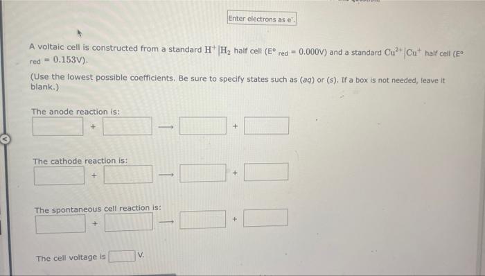 Solved Write the cell notation for an electrochemical cell | Chegg.com