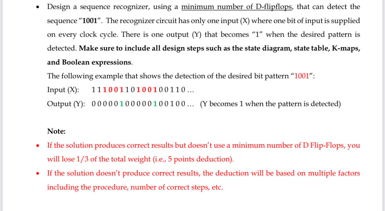 Solved Design a sequence recognizer, using a minimum number | Chegg.com