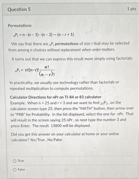 Solved Permutations nPr=n⋅(n−1)⋅(n−2)⋯(n−r+1) We say that | Chegg.com