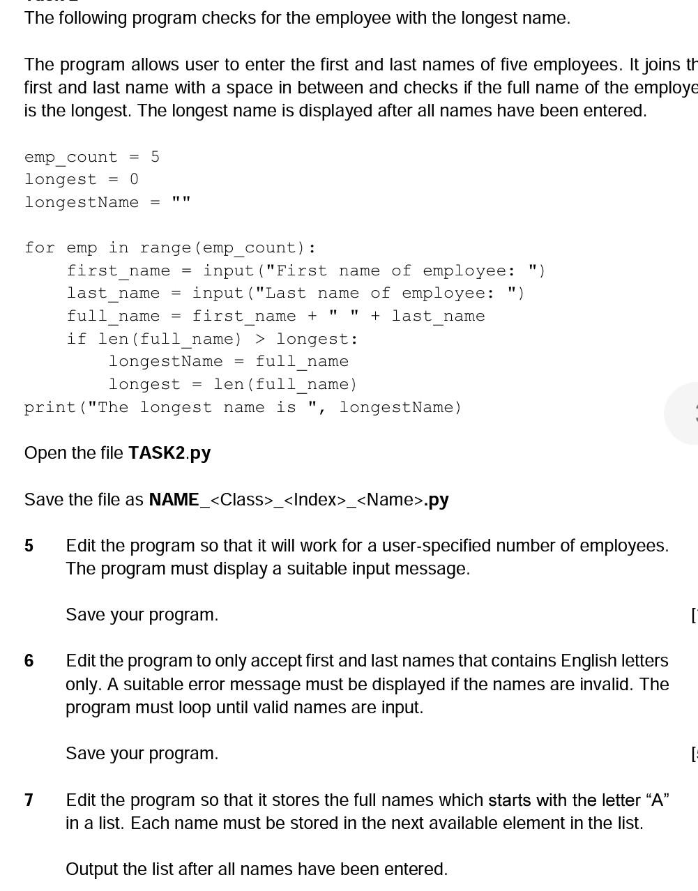 Solved The following program checks for the employee with | Chegg.com