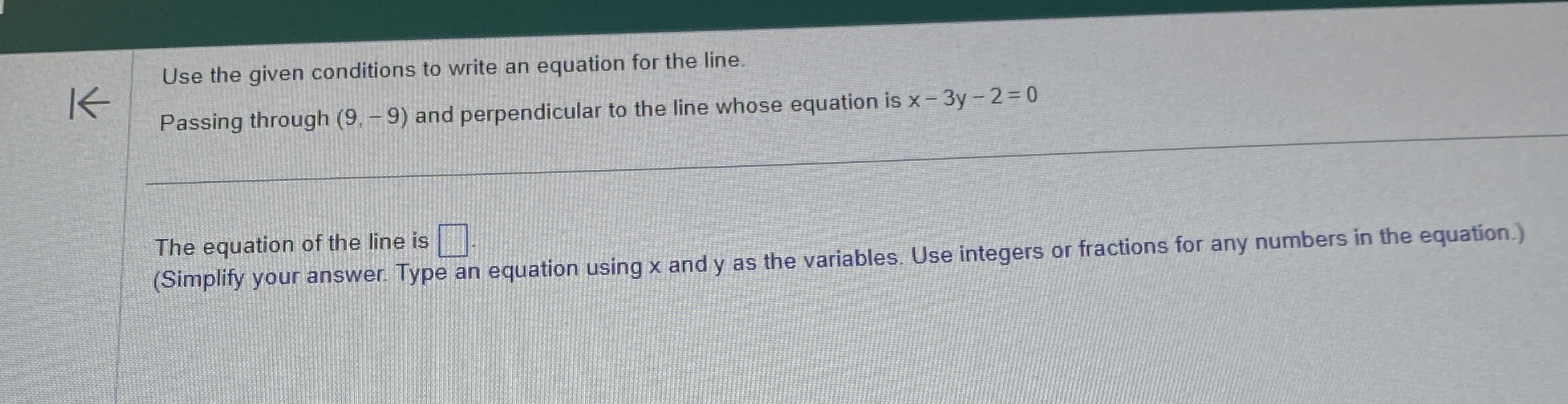 Solved Use the given conditions to write an equation for the | Chegg.com