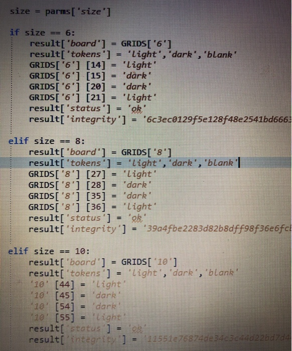 Solved PYTHONI am creating an othello game board which | Chegg.com