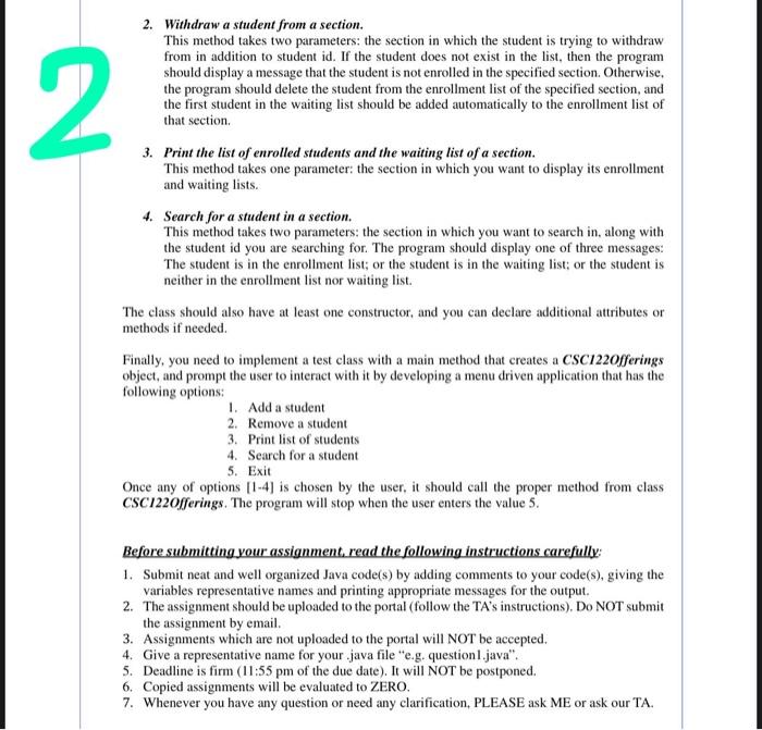 Solved Given that a student class, which implements | Chegg.com