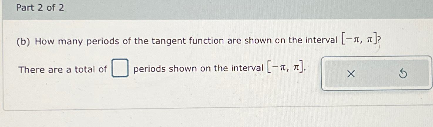 Solved Part 2 ﻿of 2(b) ﻿How many periods of the tangent | Chegg.com