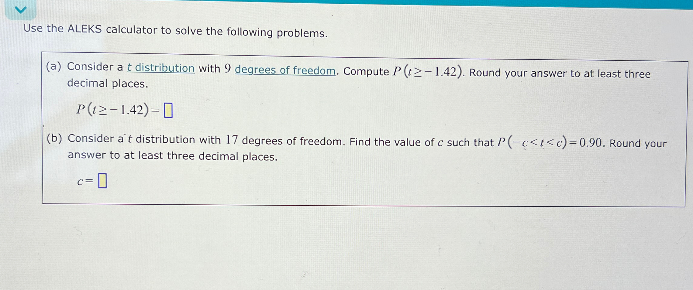 Solved Use the ALEKS calculator to solve the following | Chegg.com