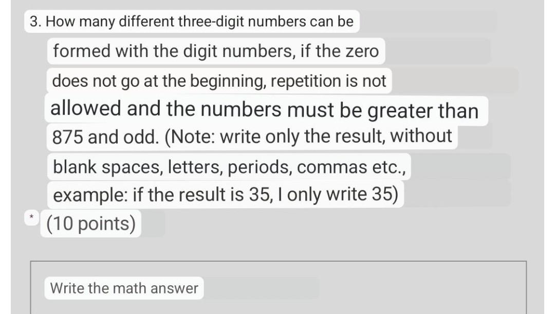 Solved 3. How many different three-digit numbers can be | Chegg.com