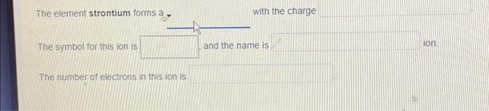 Solved The element strontium forms a The symbol for this ion | Chegg.com