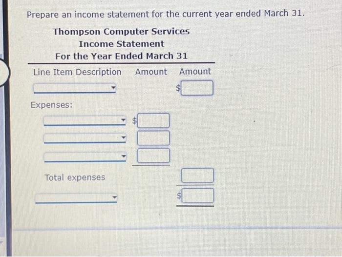 Solved The assets and liabilities of Thompson Computer | Chegg.com