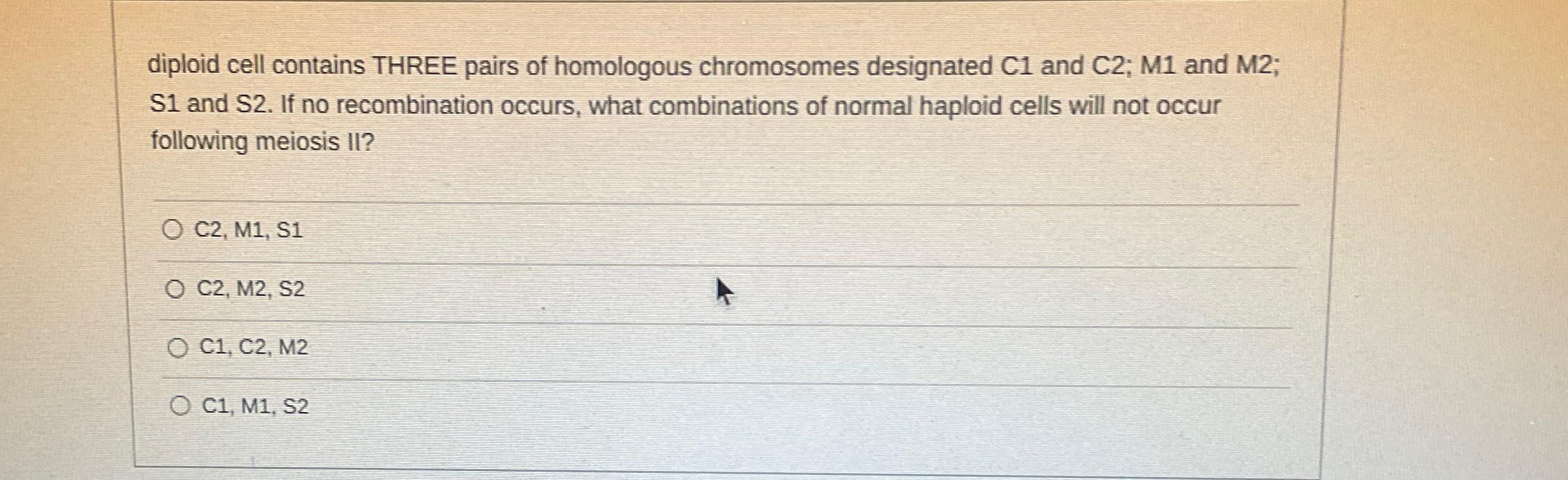 Solved diploid cell contains THREE pairs of homologous | Chegg.com