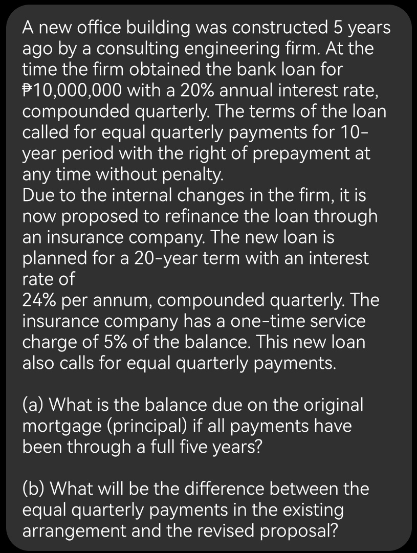 Solved A new office building was constructed 5 ﻿yearsago by | Chegg.com
