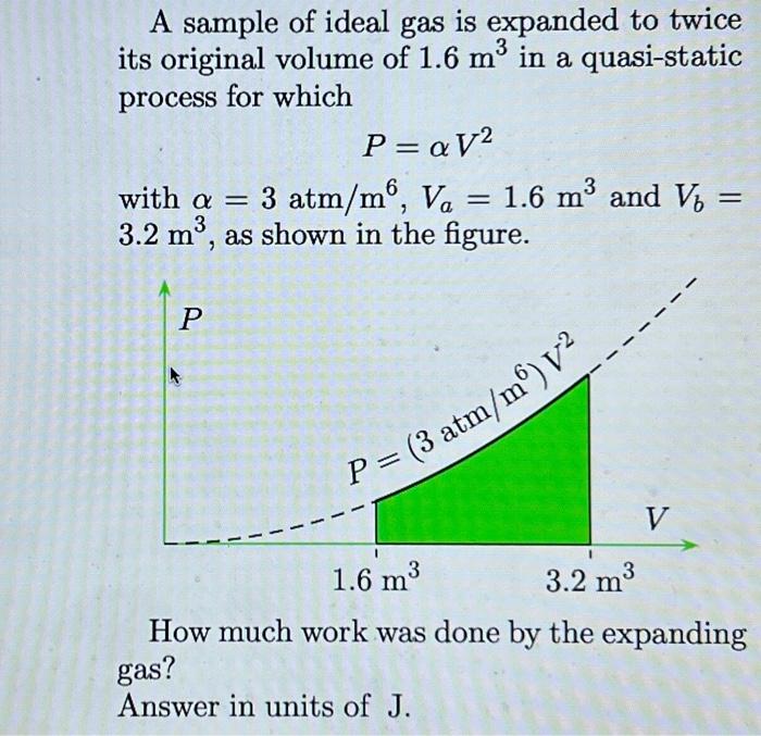 Solved A sample of ideal gas is expanded to twice its | Chegg.com