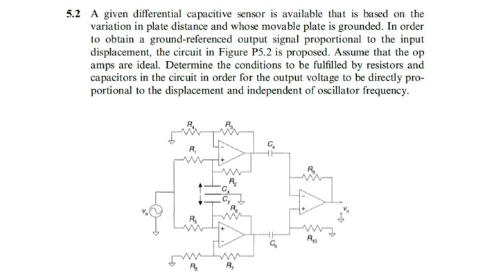 5.2 A given differential capacitive sensor is | Chegg.com