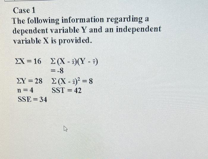 Solved Case 1 The following information regarding a | Chegg.com