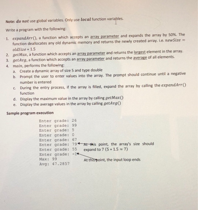 Solved Note Do Not Use Global Variables Only Use Local 4242