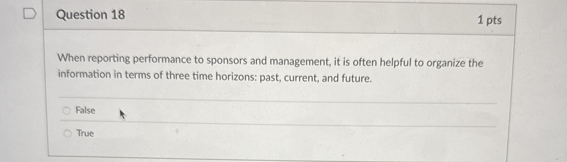 Solved Question 181 ﻿ptsWhen reporting performance to | Chegg.com