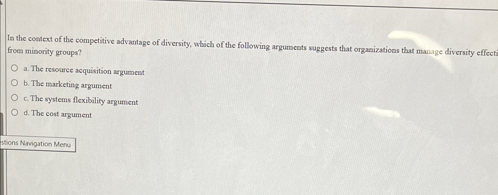 Solved In the context of the competitive advantage of | Chegg.com