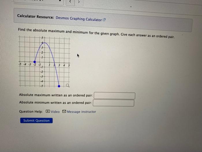 Solved > Calculator Resource: Desmos Graphing Calculator | Chegg.com