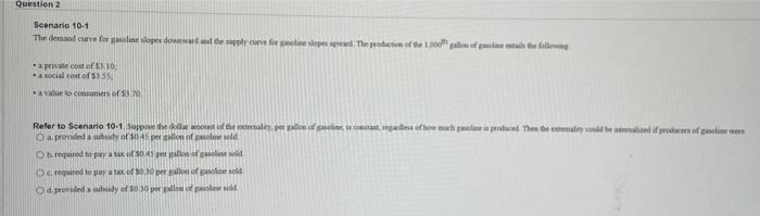 Solved Seenario 10.1 - i privale coit of 1310 . - a ticeial | Chegg.com