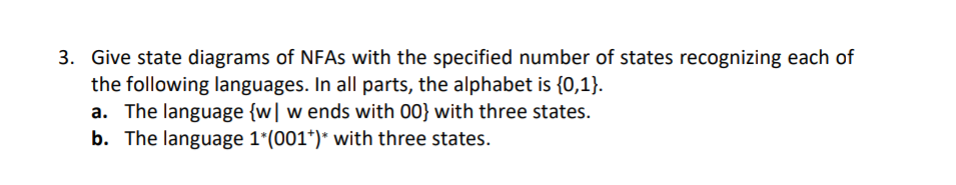 Solved Give state diagrams of NFAs with the specified number | Chegg.com