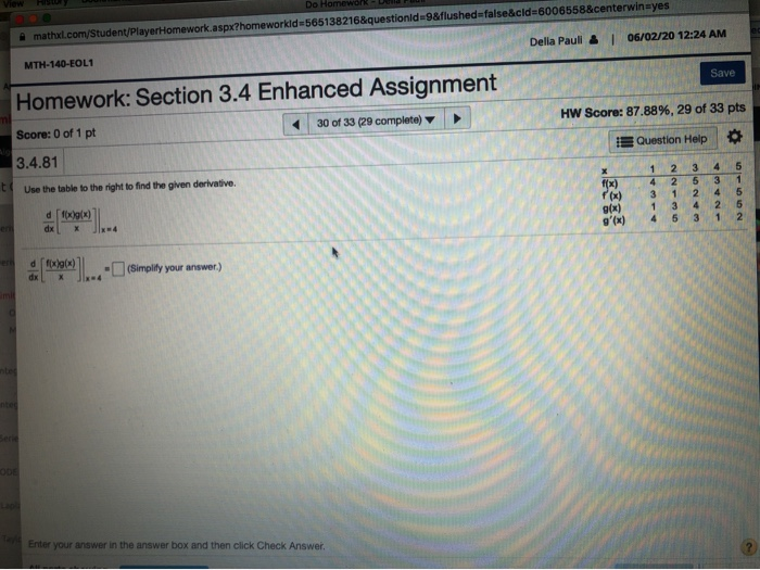 Solved View Do Homework mathu.com/Student/Player | Chegg.com
