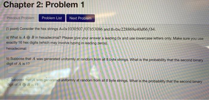 Solved 1 Point Consider The Hex Strings