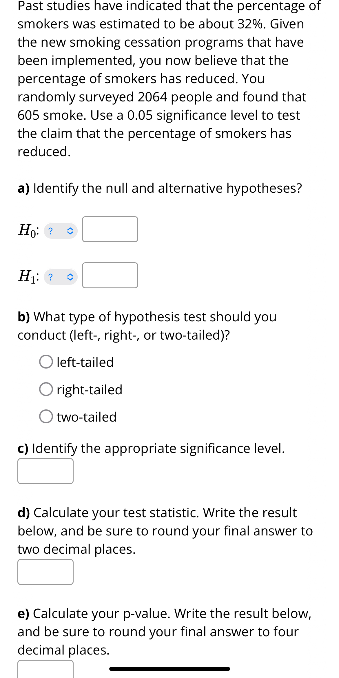 Past studies have indicated that the percentage of | Chegg.com