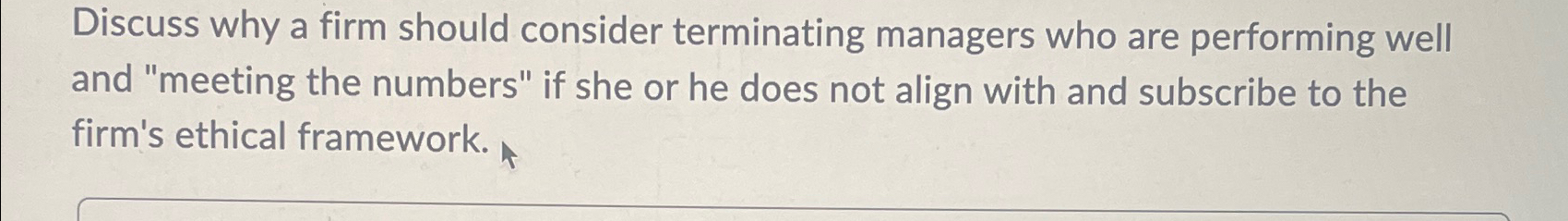 Solved Discuss why a firm should consider terminating | Chegg.com