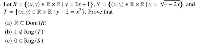 Solved Let R={(x,y)∈R×R∣y=2x+1},S={(x,y)∈R×R∣y=4−2x}, and | Chegg.com Solved Let R={(x,y)∈R×R∣y=2x+1},S={(x,y)∈R×R∣y=4−2x}, and | Chegg.com