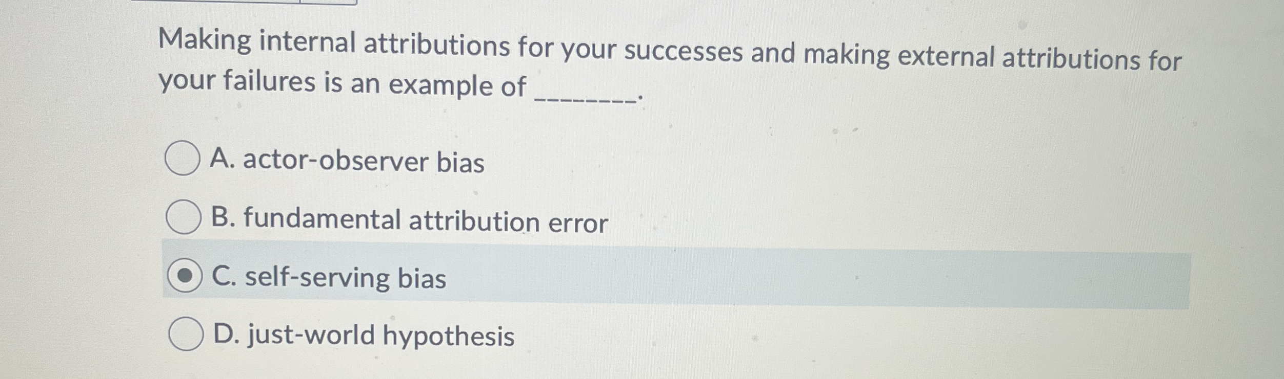 Solved Making internal attributions for your successes and | Chegg.com