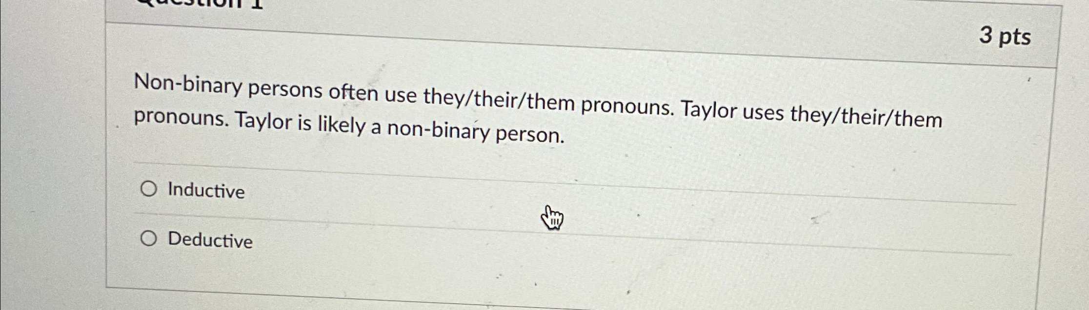 Solved 3 ﻿ptsNon-binary persons often use they/their/them | Chegg.com