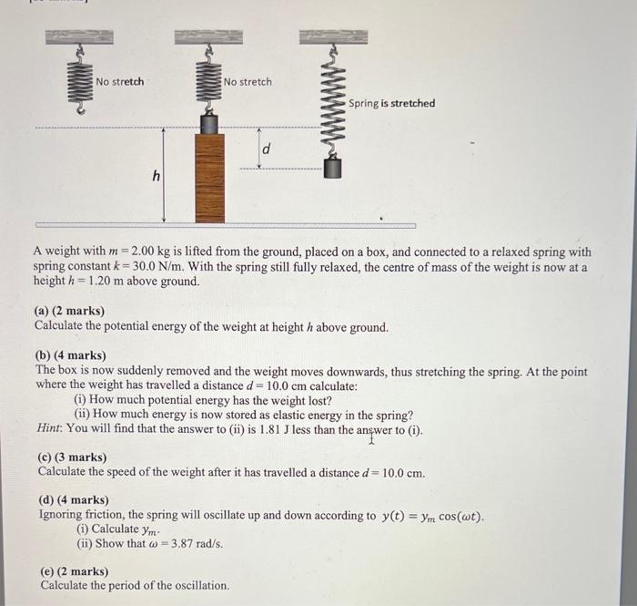 Solved A weight with m=2.00 kg is lifted from the ground, | Chegg.com