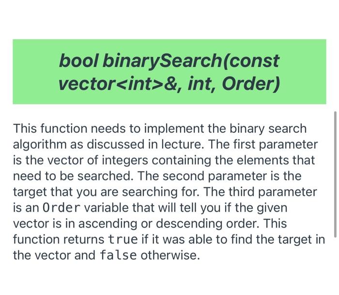 Solved 55 S.S.T. BAND J bool linear Search(const vector&, | Chegg.com