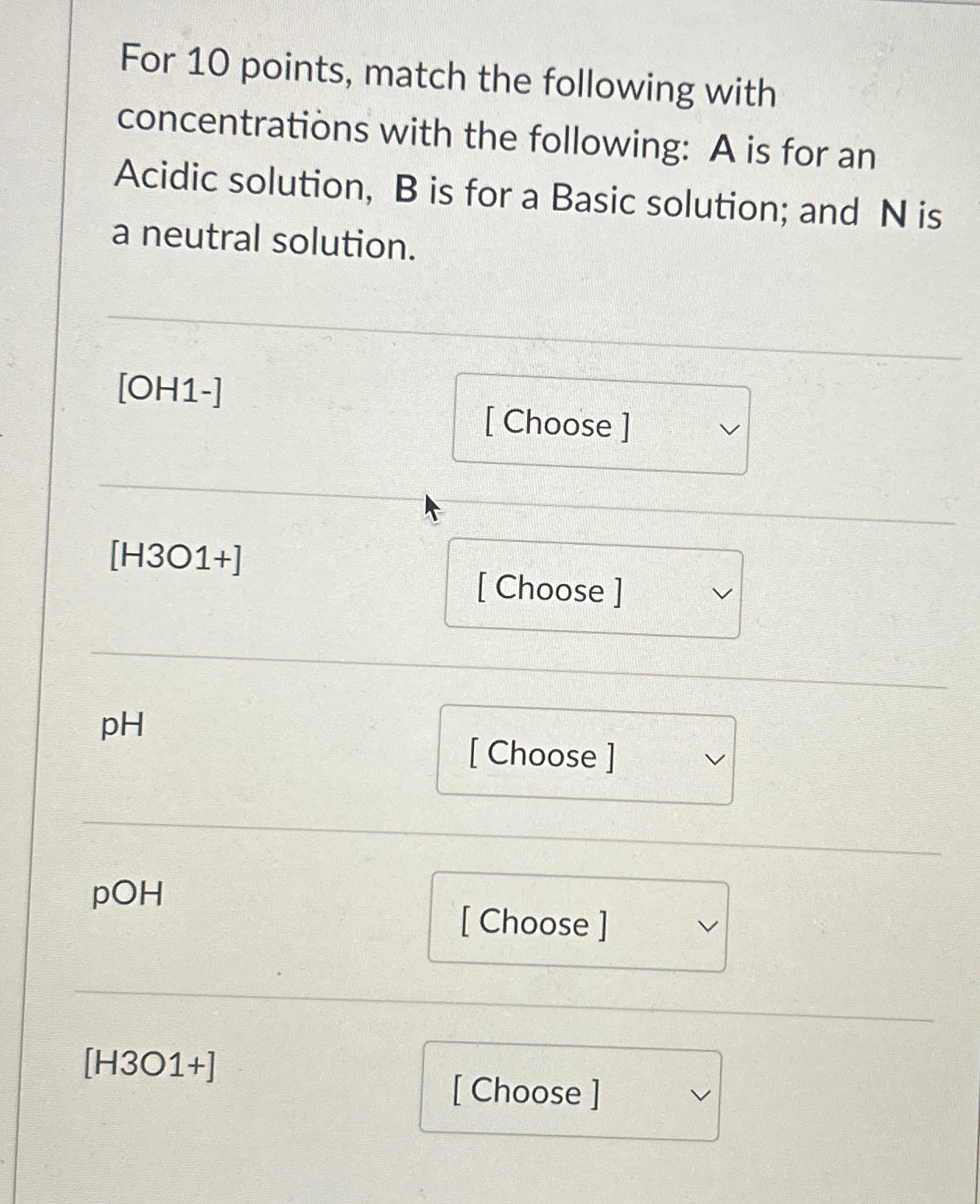 Solved For 10 ﻿points, match the following with | Chegg.com