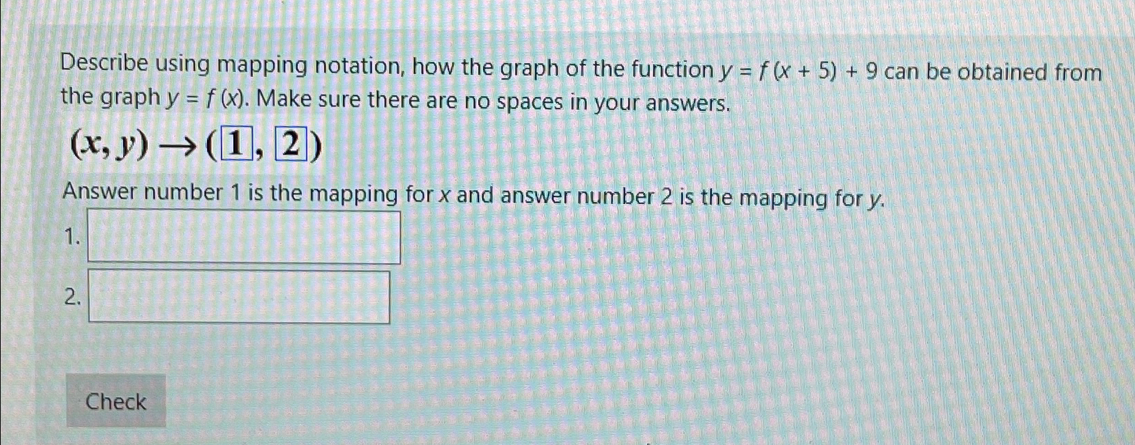 Solved Describe using mapping notation, how the graph of the | Chegg.com