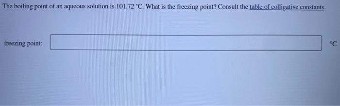 Solved The boiling point of an aqueous solution is 101.72∘C. | Chegg.com